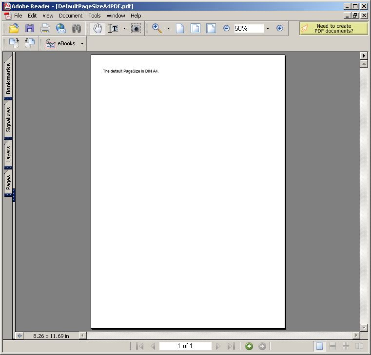 Default Page Size A4 Page Size PDF RTF Java