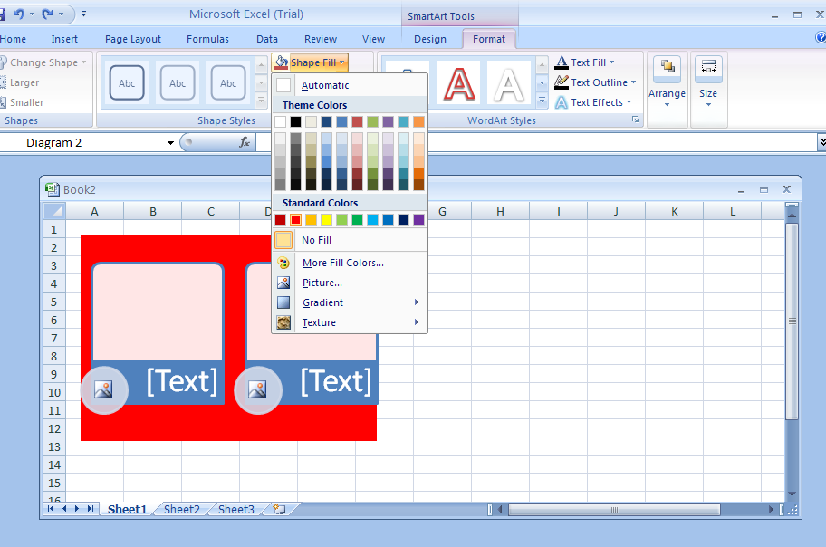 Excel: Apply a Shape Fill to a SmartArt Graphic Excel: Apply a Shape Fill to a SmartArt Graphic