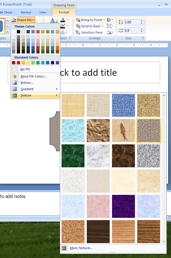 Apply a Texture Fill to a Shape : Shape Format « WordArt Picture Clip ... Apply a Texture Fill to a Shape : Shape Format « WordArt Picture Clip ...