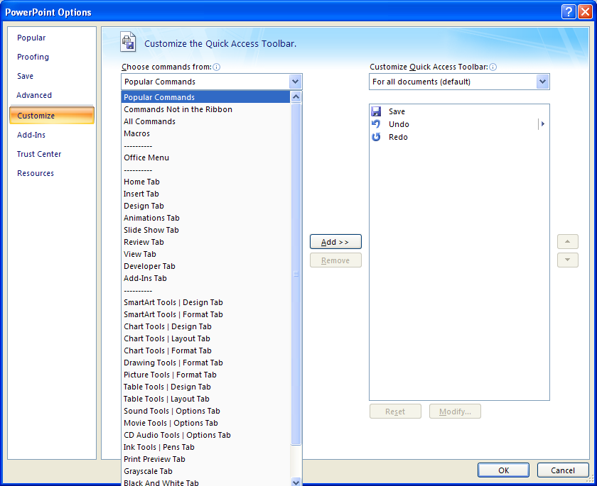Customize The Quick Access Toolbar Quick Access Toolbar
