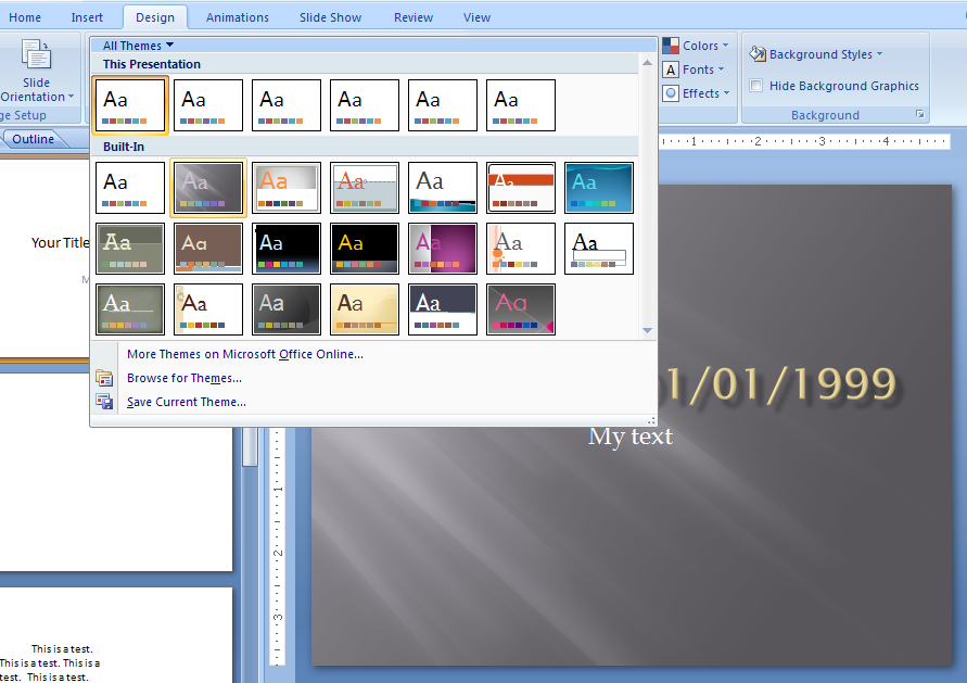 View and Apply a Theme : Theme « Editing Format « Microsoft Office ... View and Apply a Theme : Theme « Editing Format « Microsoft Office ...