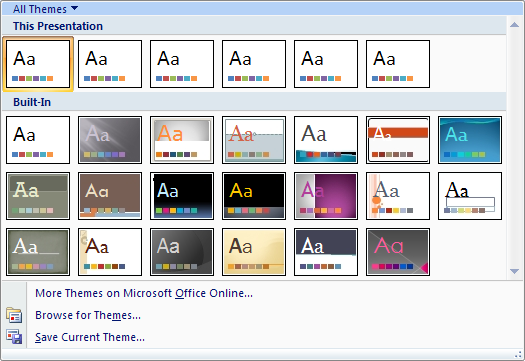 View and Apply a Theme : Theme « Editing Format « Microsoft Office ... View and Apply a Theme : Theme « Editing Format « Microsoft Office ...
