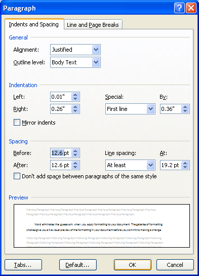 Add space before a paragraph : Formatting « Style Formatting ... Add space before a paragraph : Formatting « Style Formatting ...