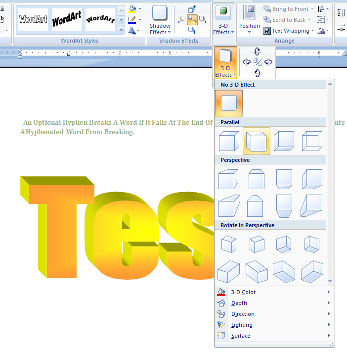 Apply An Effect To Wordart Text Wordart « Shape Picture Wordart