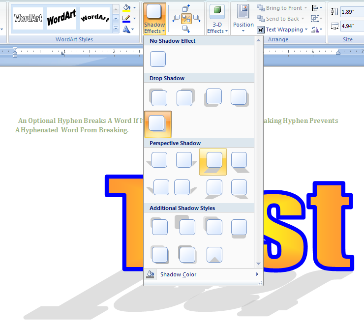 Apply An Effect To Wordart Text Wordart « Shape Picture Wordart