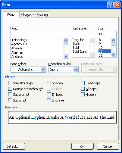 Apply Formatting Effects to Text : Font « Style Formatting « Microsoft ... Apply Formatting Effects to Text : Font « Style Formatting « Microsoft ...