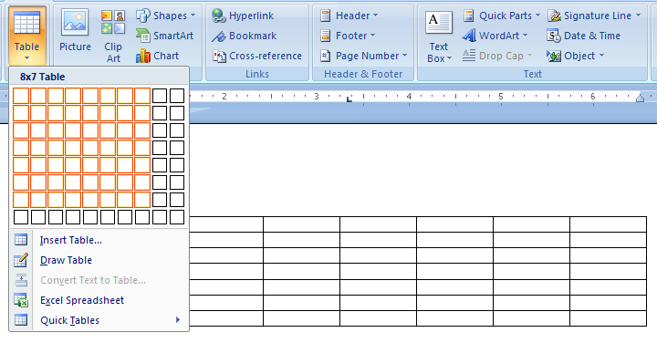 Create a New Table : Table Create « Table « Microsoft Office Word 2007 ... Create a New Table : Table Create « Table « Microsoft Office Word 2007 ...