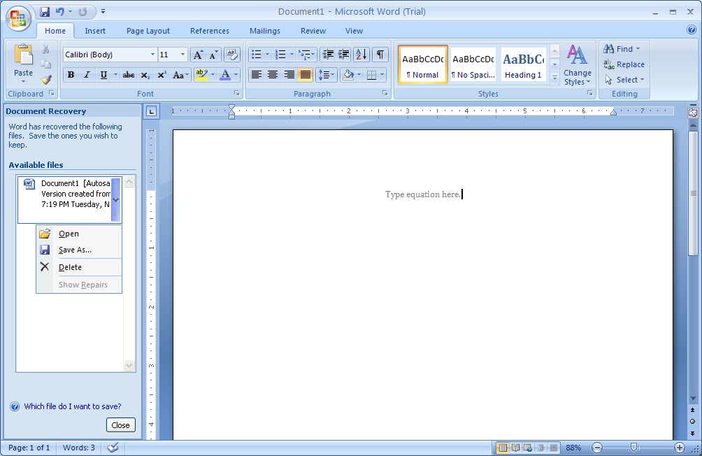 Recover a Document : Document Recover « Editing « Microsoft Office Word ... Recover a Document : Document Recover « Editing « Microsoft Office Word ...