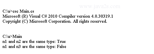 C Tutorial C Byte GetType