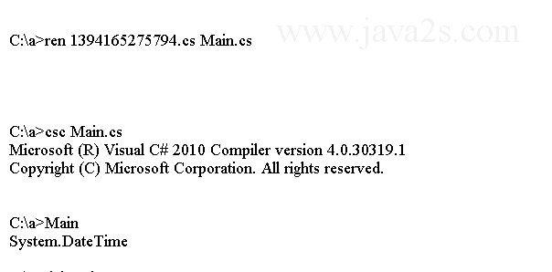 C Tutorial C DateTime GetType
