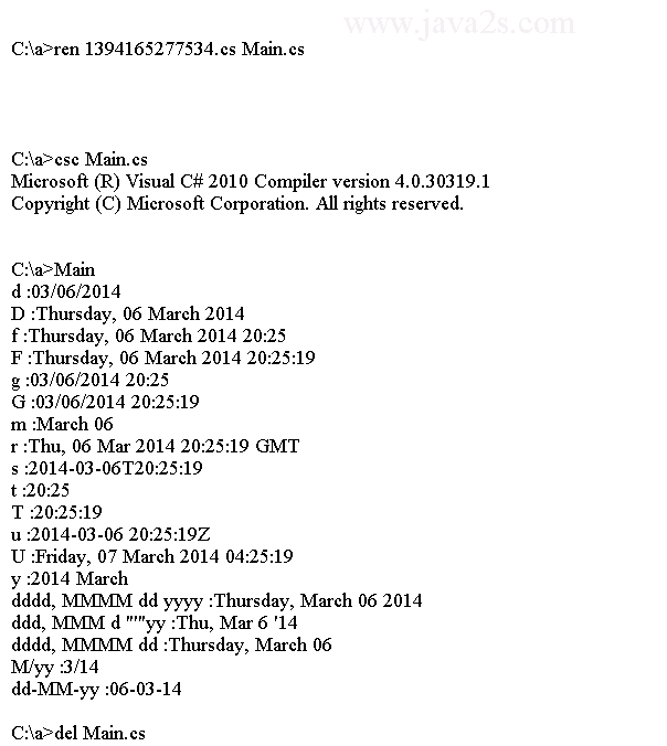 C Tutorial C Datetime Tostring String Iformatprovider