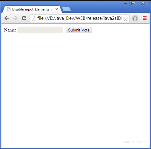 Disable Input Elements In HTML And CSS