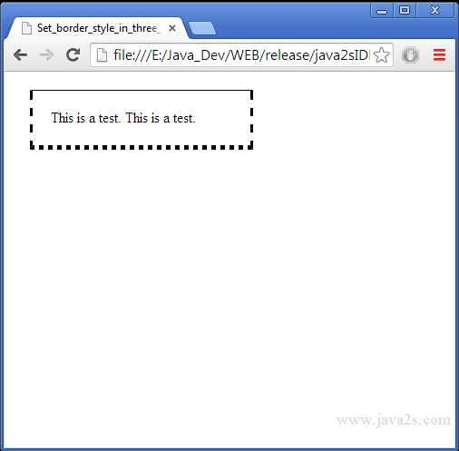 Set border-style in three directions - solid dashed dotted; in HTML and CSS Set border-style in three directions - solid dashed dotted; in HTML and CSS