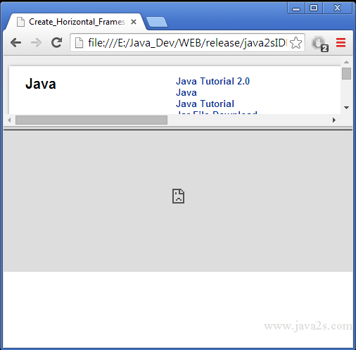 Create Horizontal Frameset In Html And Css