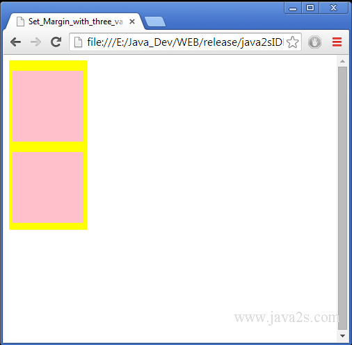 Set Margin With Three Values In Html And Css