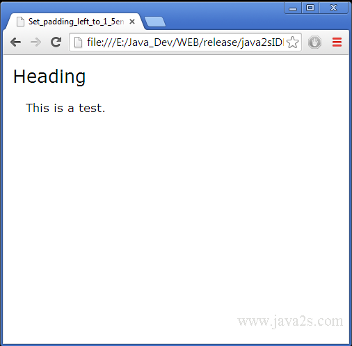 Set Padding Left To 1 5em In HTML And CSS