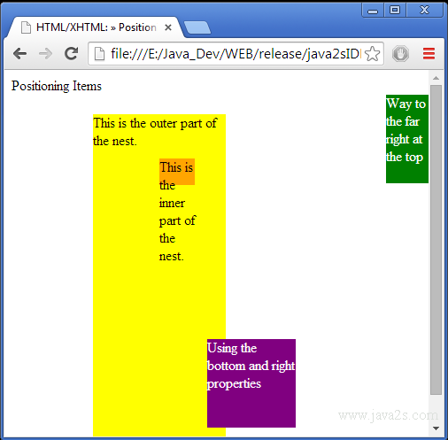 Doc absolute positioning blocks in HTML and CSS Doc absolute positioning blocks in HTML and CSS