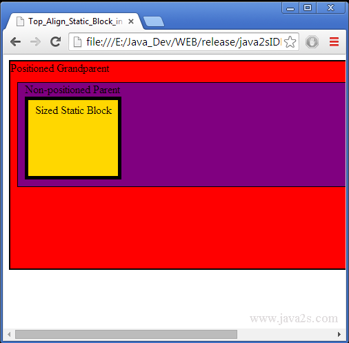 Top Align Static Block In HTML And CSS