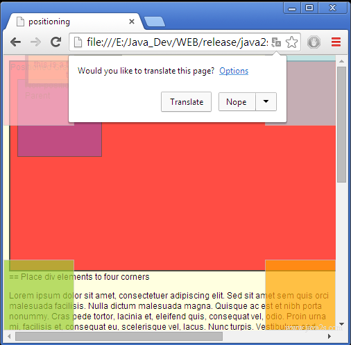 Top Offset Static Block In HTML And CSS