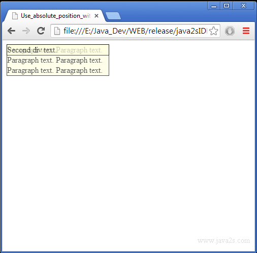 Use Absolute Position With Width Settings In Html And Css