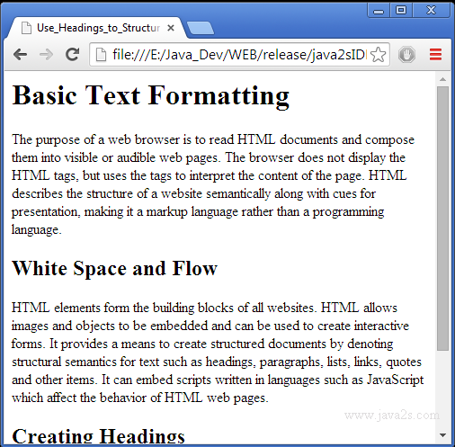 Use Headings To Structure Text In HTML And CSS