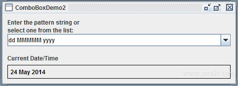 Java Tutorial Use JComboBox To Control The Date Setting In Java