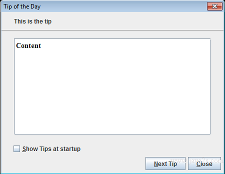 Java Tutorial Create Tip Of The Day Dialog From JDialog In Java