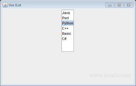 Java Tutorial Create A Single Selection JList In Java