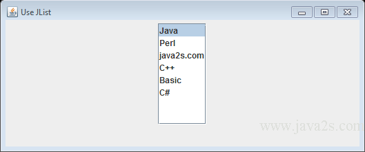 Java Tutorial - Get the index of the last selected item for JList in Java Java Tutorial - Get the index of the last selected item for JList in Java