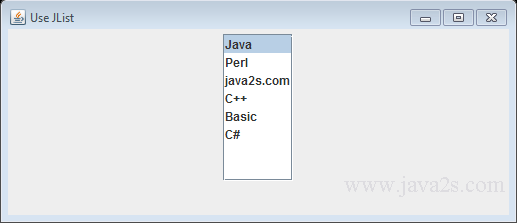 Java Tutorial - Get the selected values from JList in Java Java Tutorial - Get the selected values from JList in Java
