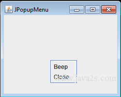 Java Tutorial Create A Popup Menu And Add To JFrame In Java