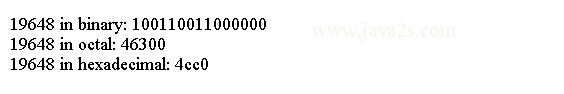 Java Data Type How To Convert An Integer Into Binary Hexadecimal And Octal