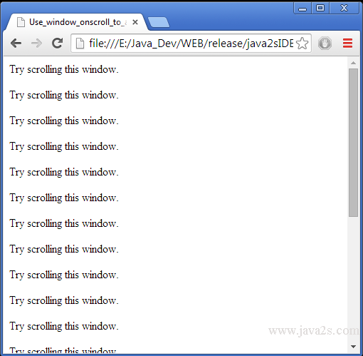 Use Window Onscroll To Add The Onscroll Event Handler In Javascript