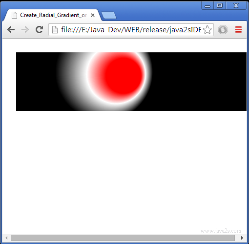 Create Radial Gradient on HTML5 canvas in JavaScript Create Radial Gradient on HTML5 canvas in JavaScript