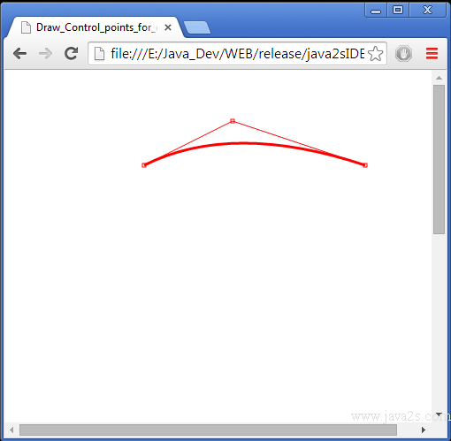 Draw Control Points For Quadratic Bezier Curve In JavaScript