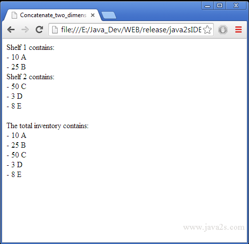 Concatenate Two Dimensional Array In Javascript