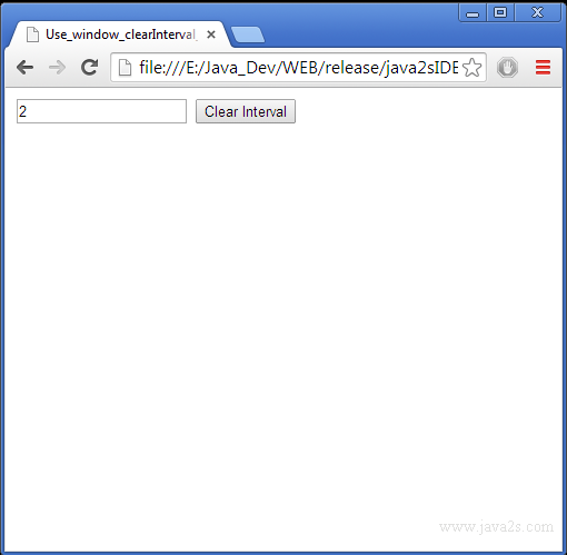 Use Windowclearinterval To Stop A Timer In Javascript