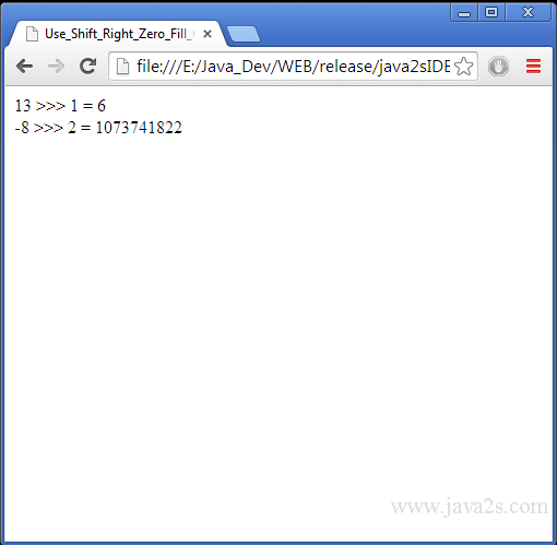Use Shift Right Zero Fill Operator In Javascript