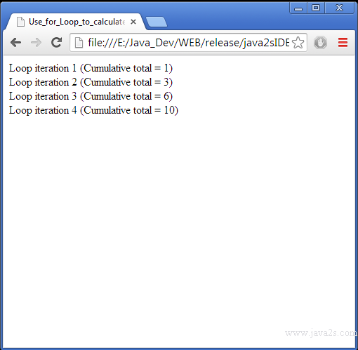 Use for Loop to calculate total in JavaScript Use for Loop to calculate total in JavaScript