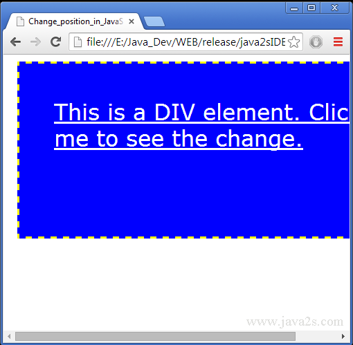Change position in JavaScript Change position in JavaScript