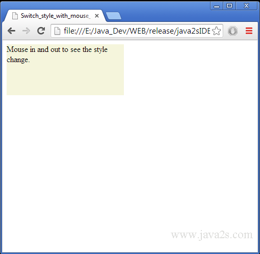 Switch Style With Mouse Over And Mouse Out Event In Javascript