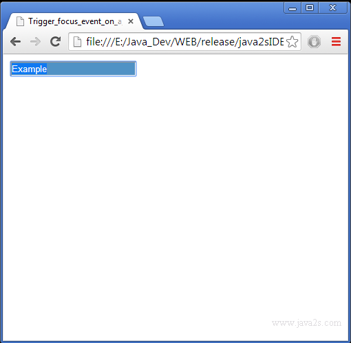 Trigger Focus Event On A Field In JQuery
