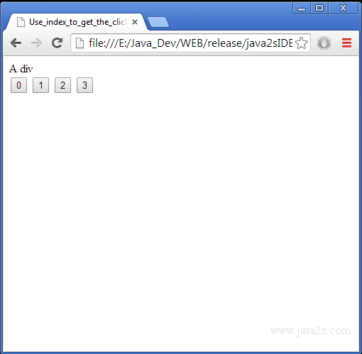 Use Index To Get The Clicked Button Index In Jquery