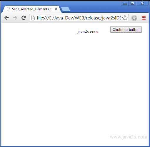 Slice Selected Elements From Start To Middle In JQuery