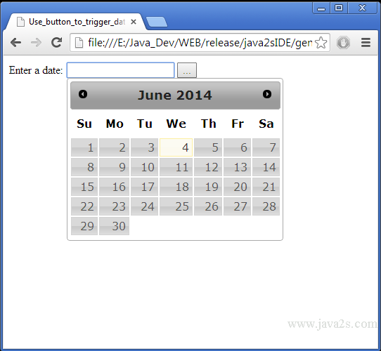 Use Button To Trigger Date Picker In Javascript