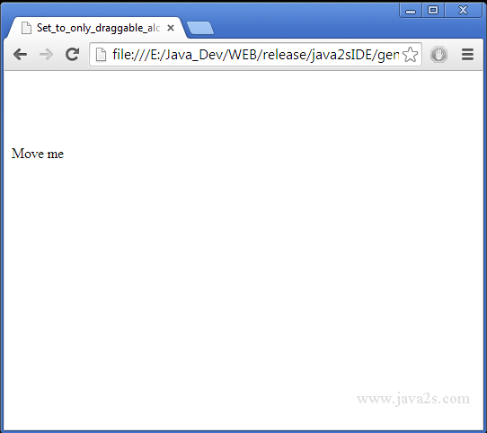 Set To Only Draggable Along With Axis Y In Javascript