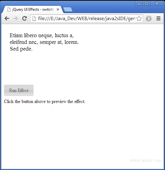Build JQuery UI Effects SwitchClass Demo In JavaScript