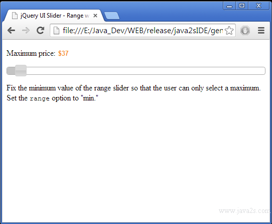 Build Jquery Ui Slider Range With Fixed Minimum In Javascript