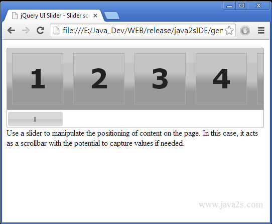Build Jquery Ui Slider Slider Scrollbar In Javascript