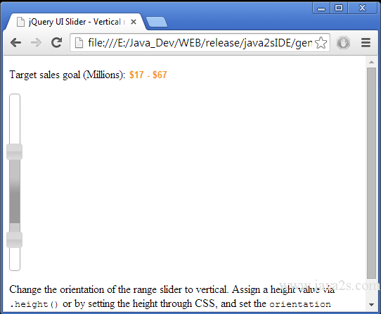 Build Jquery Ui Slider Vertical Range Slider In Javascript
